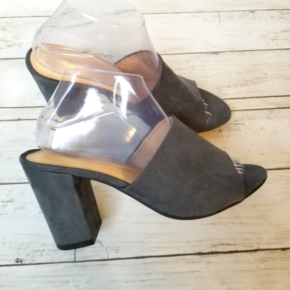 Cato | Shoes | Cato Faux Suede Block Heel Slip On Mule Heel Sandal ...